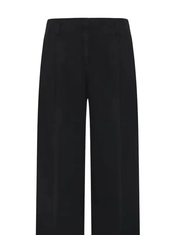 GOLDEN GOOSE Wide Leg Cotton Denim Pants With Lived-in Treatment - Black
