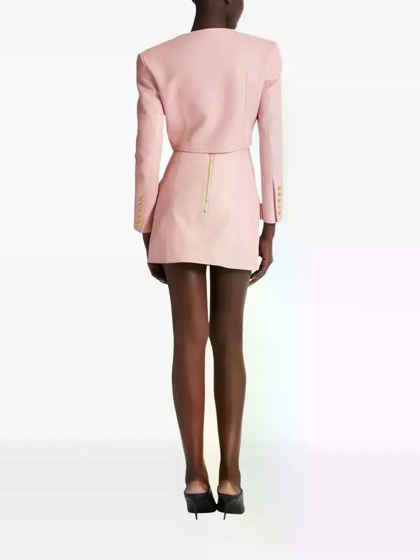 Balmain Button Lambskin Jacket - Pink