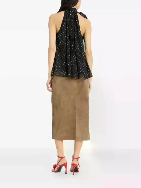 ROTATE BY BIRGER CHRISTENSEN Suede Midi Pencil Skirt