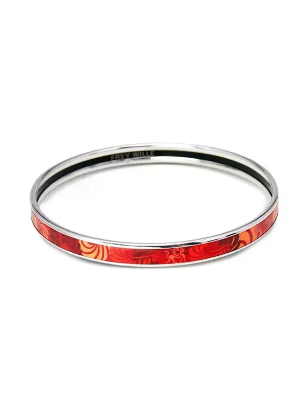 WEINGRILL Enamel Bangle Bracelet - Silver