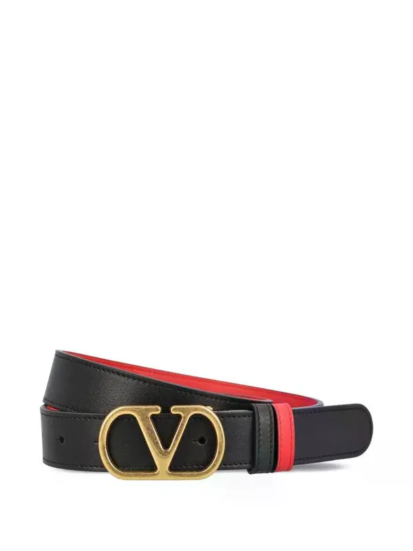 Valentino Garavani Logo Buckle Belt - Black