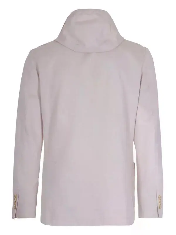 Eleventy Hooded Buttoned Jacket - Blue