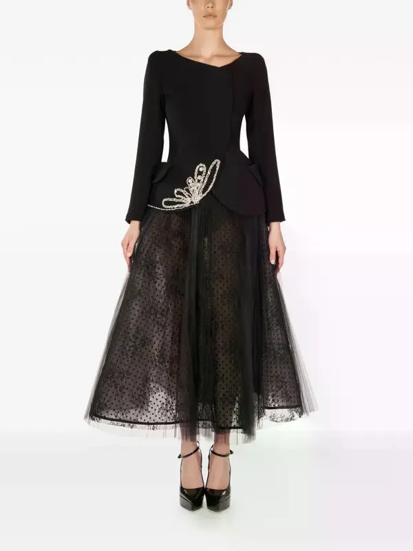 ARAFTU Embellished Panelled All-in-one - Black