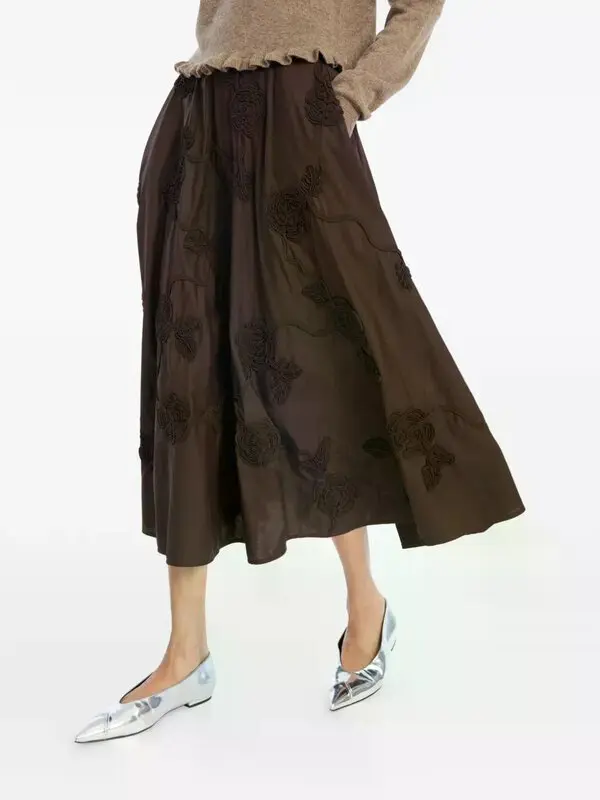 ROTATE BY BIRGER CHRISTENSEN Floral Maxi Skirt - Brown