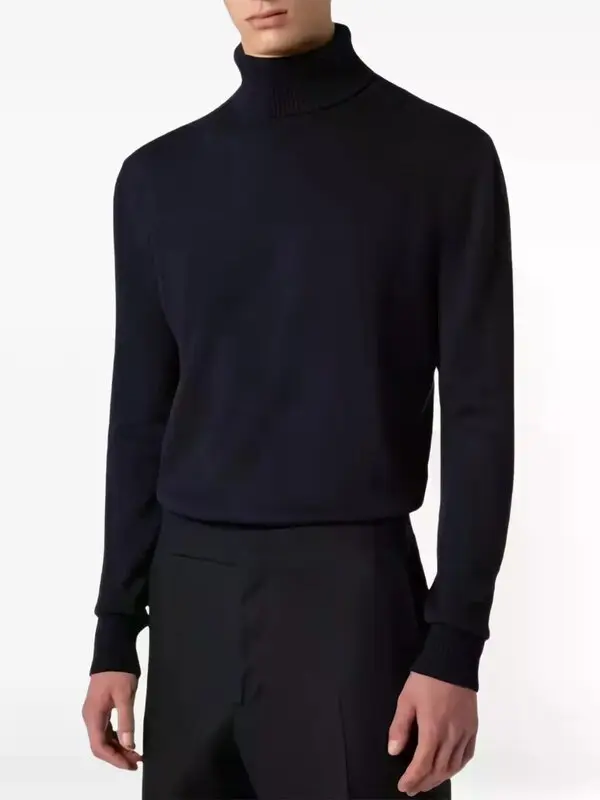 LARDINI Roll-neck Sweater - Blue