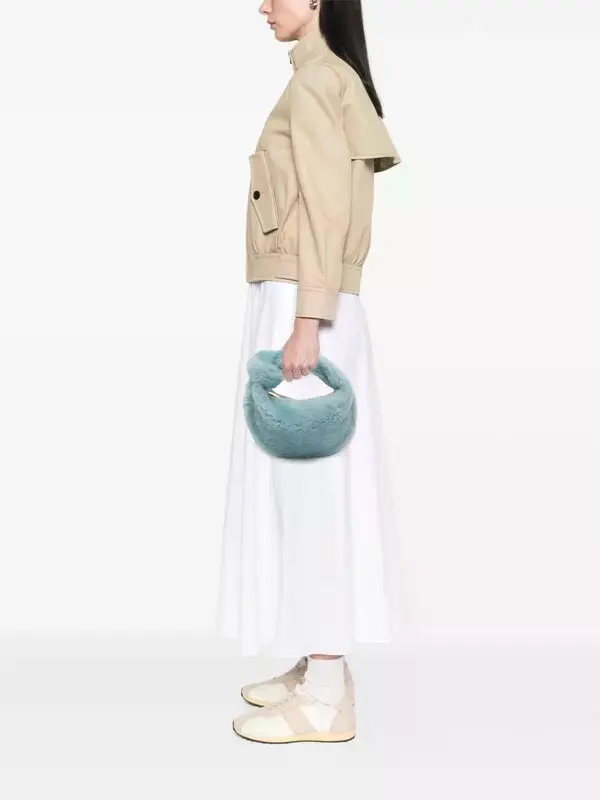 Bottega Veneta Mini Shearling Jodie Hobo Bag - Blue