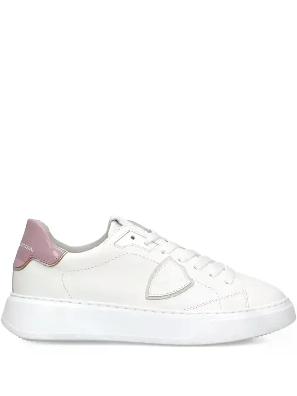 Philippe Model Temple Tennis Low Leather Trainer - White