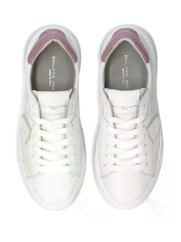 Philippe Model Temple Tennis Low Leather Trainer - White