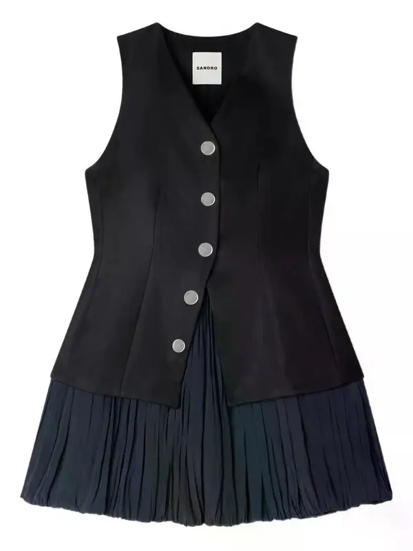 Sandro Sleeveless V-neck Layered Mini Dress