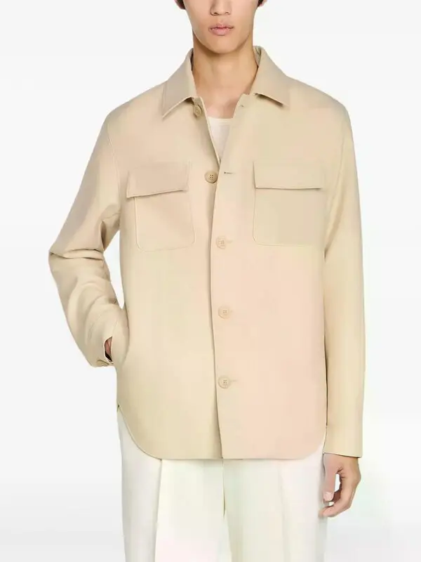 Sandro Oversized Buttoned Shirt With Flap Pockets