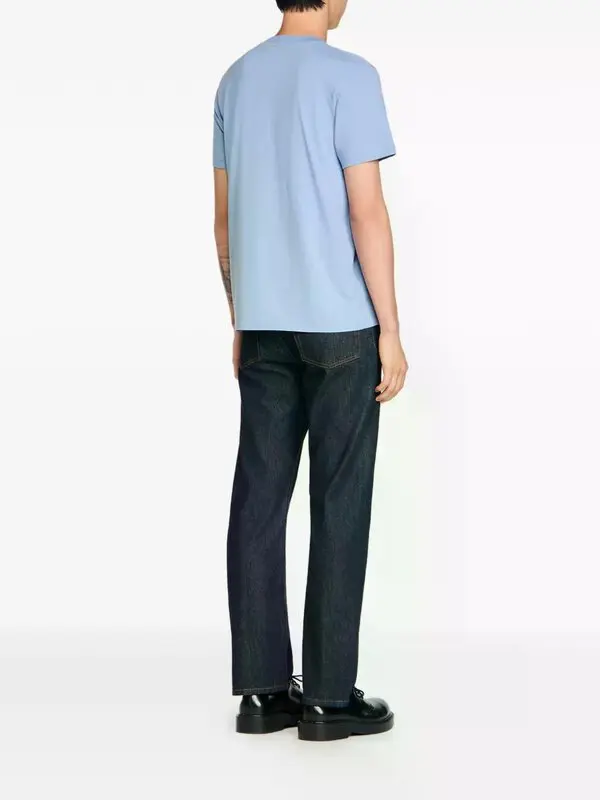Sandro Embroidered Horse Cotton T-shirt - Blue