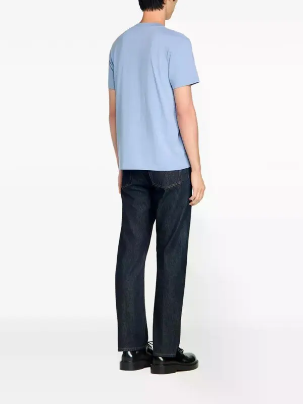 Sandro Embroidered Horse Cotton T-shirt - Blue