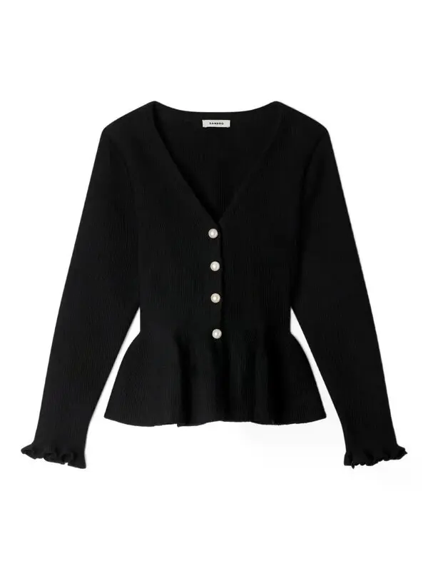 Sandro Textured Peplum Cardigan