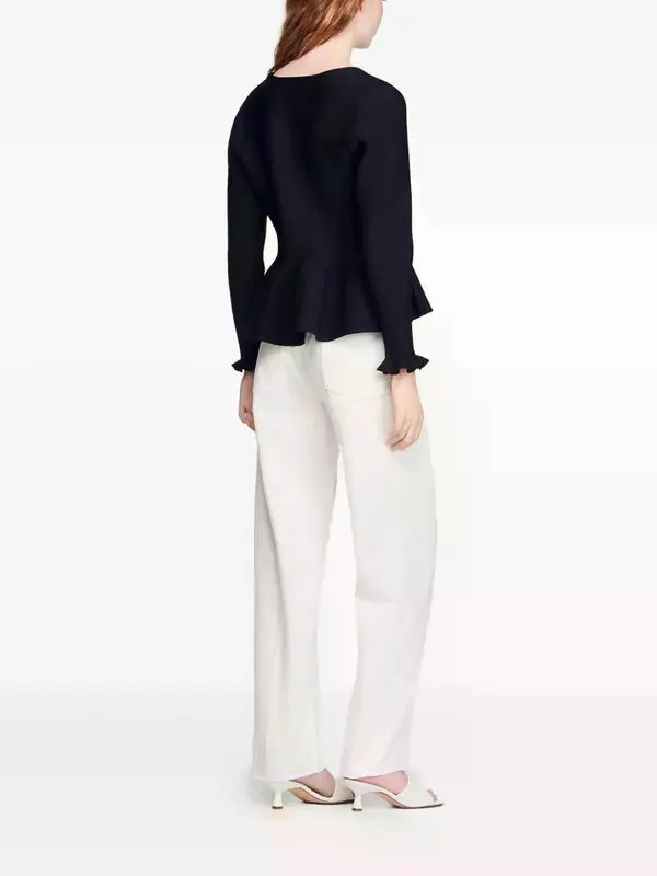Sandro Textured Peplum Cardigan