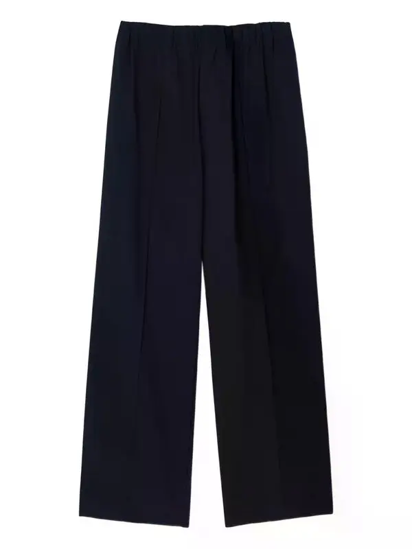 Sandro Elasticated-waistband Straight-leg Trousers - Black
