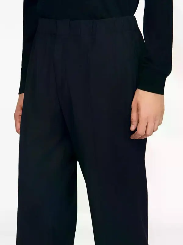 Sandro Elasticated-waistband Straight-leg Trousers - Black