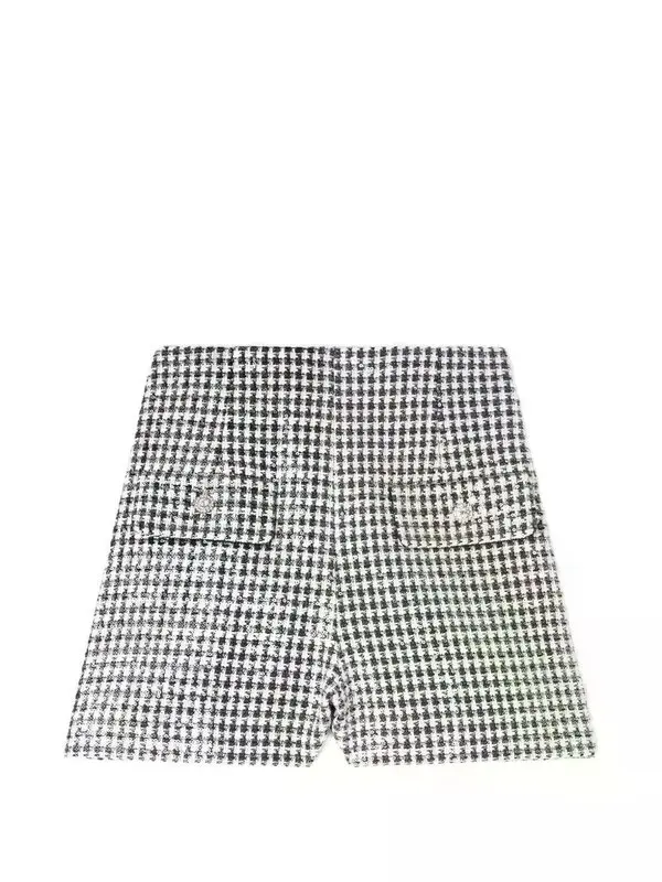 Sandro Sequined Houndstooth Tweed High-waisted Shorts - Black