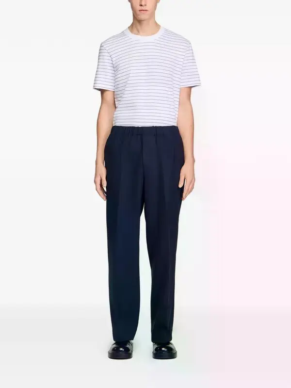 Sandro Elasticated Waist Wide-leg Trousers - Blue
