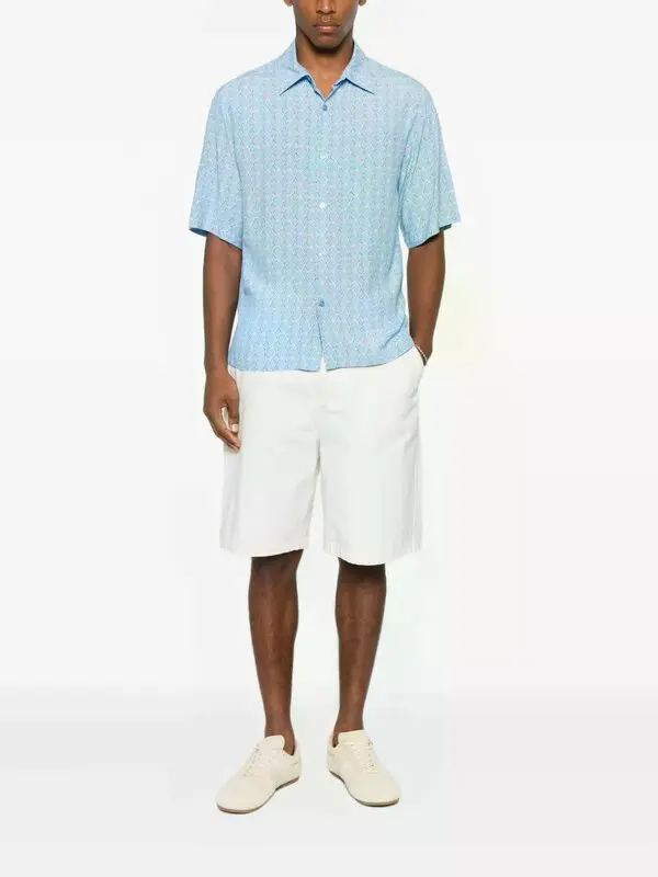 Sandro Link Print Loose-fit Shirt - Blue