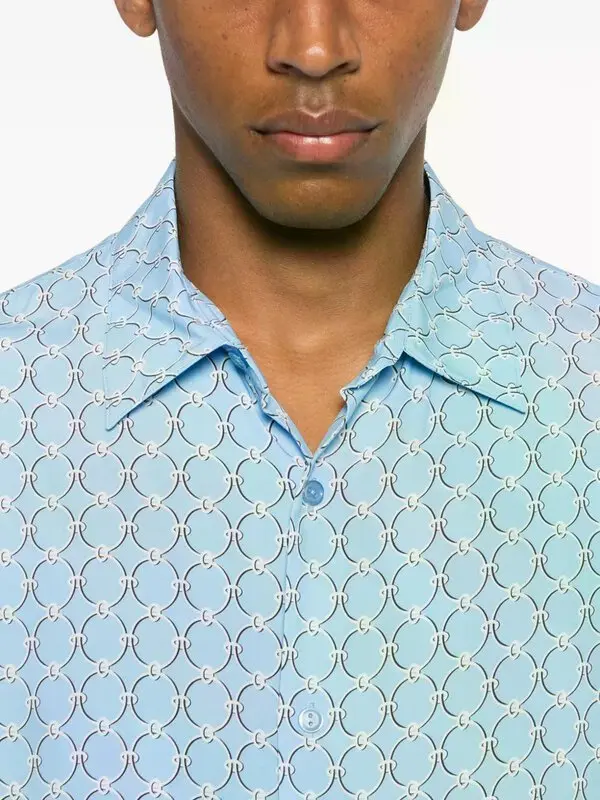 Sandro Link Print Loose-fit Shirt - Blue