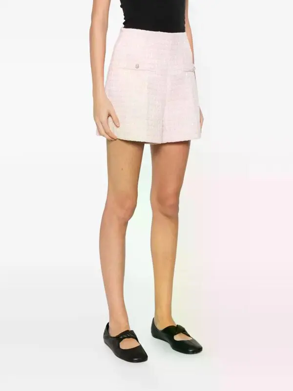 Sandro Sequin Check Tweed Shorts