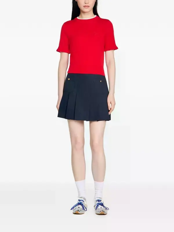 Sandro Contrast-collar Horse Top