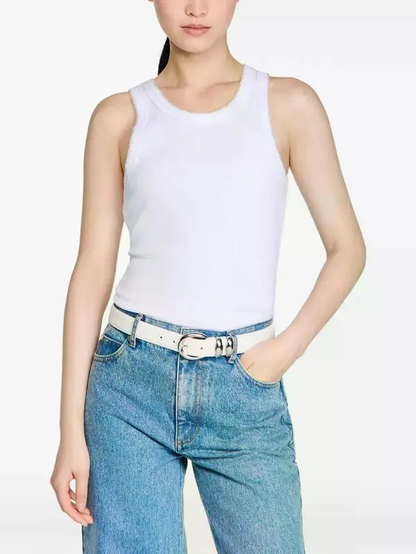 Sandro Ribbed Beaded Top