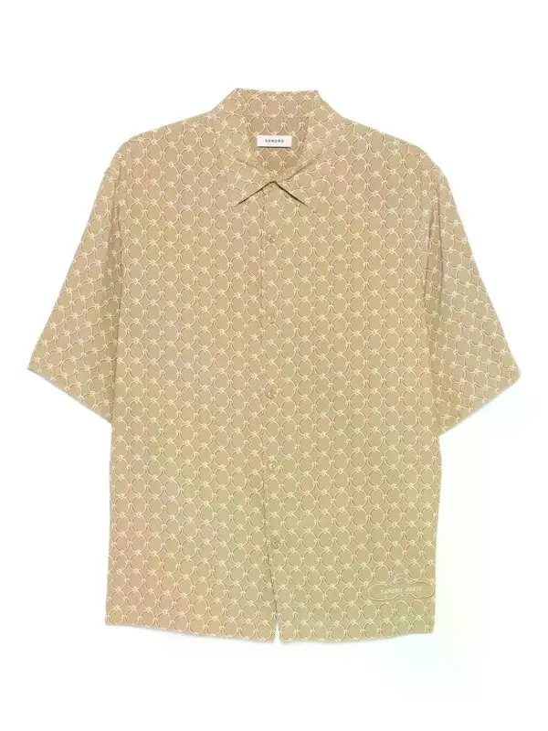 Sandro Loose-fit Chain Link Print Shirt - Neutrals