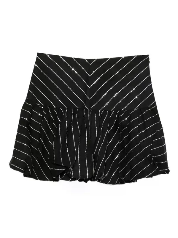 Sandro Striped Sequin-embellished Mini Skirt - Black