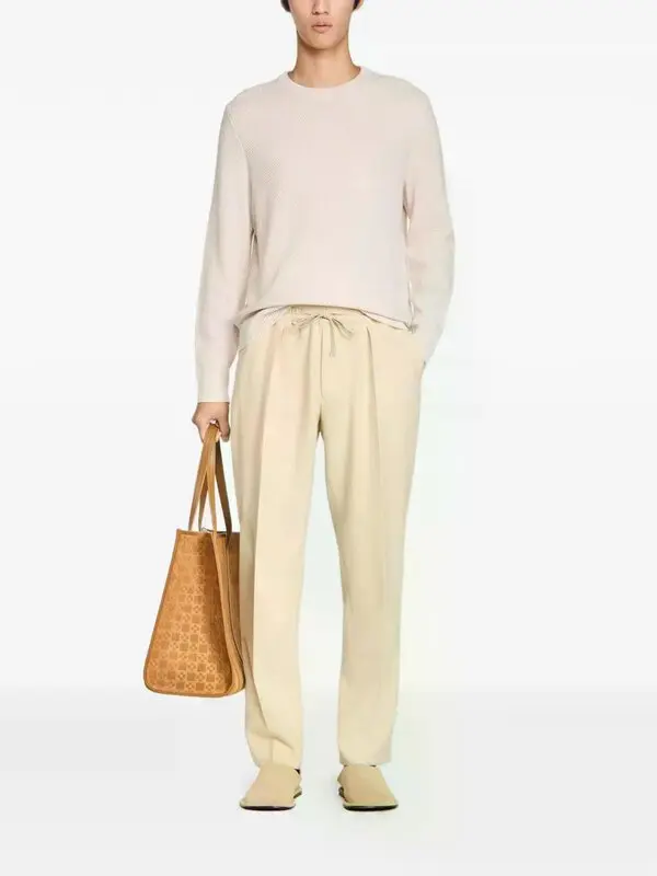Sandro Elasticated Straight-leg Trousers - Neutrals