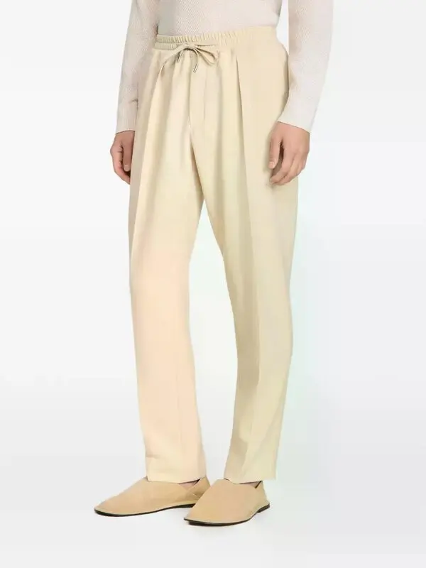 Sandro Elasticated Straight-leg Trousers - Neutrals