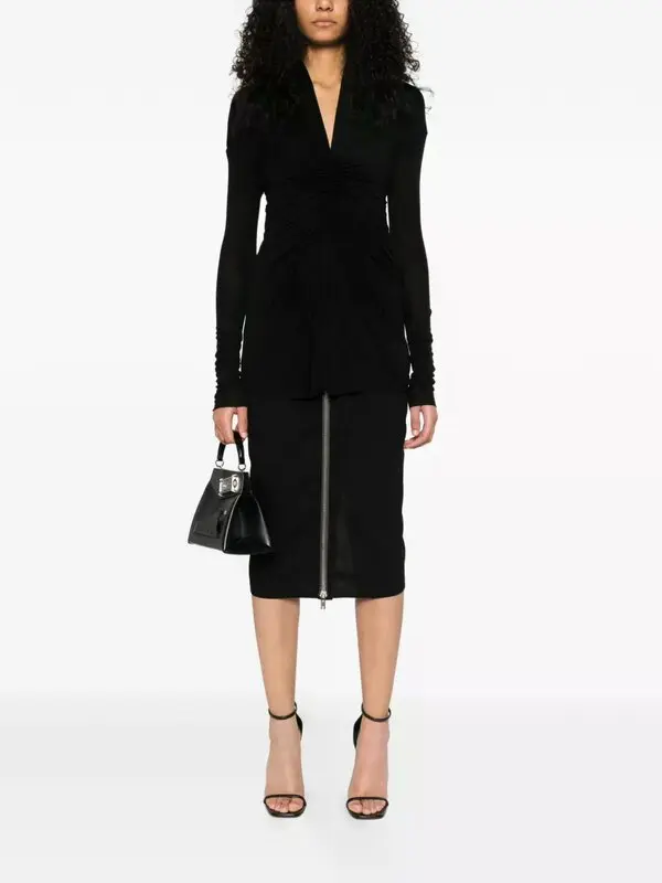 Rick Owens Radiance Draped V-neck Top - Black