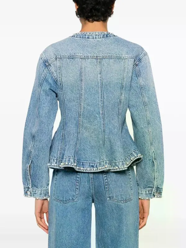 Sandro Pearl-embellished Denim Jacket