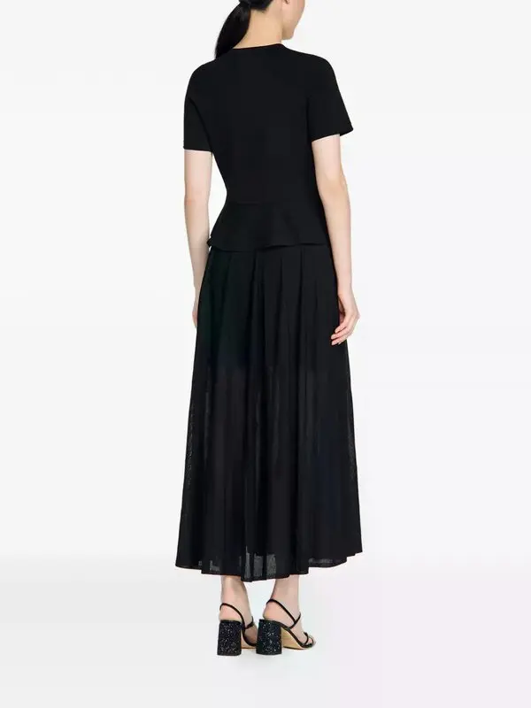 Sandro Peplum Knit Maxi Dress