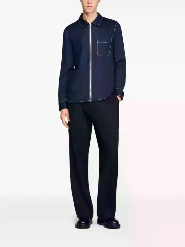 Sandro Loose-fit Zip-up Shirt