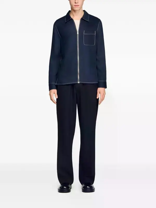 Sandro Loose-fit Zip-up Shirt