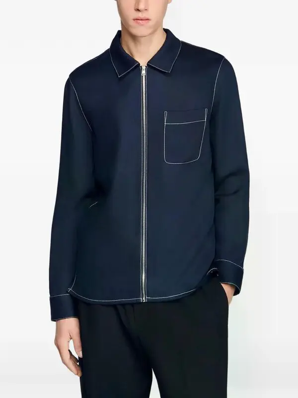 Sandro Loose-fit Zip-up Shirt