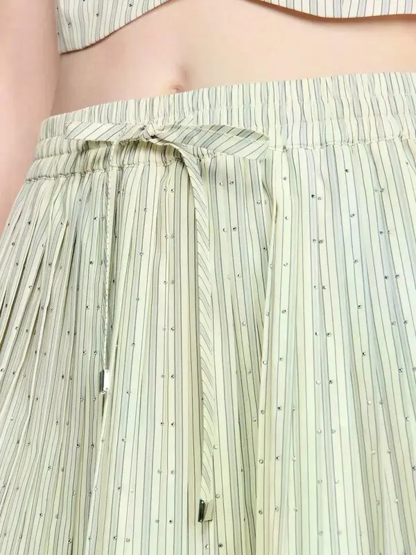 Sandro Striped Rhinestone Embellished Mini A-line Skirt - Neutrals