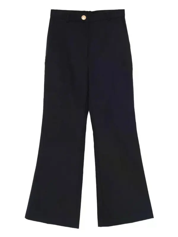 Sandro High-waisted Wide-leg Wool Blend Trousers