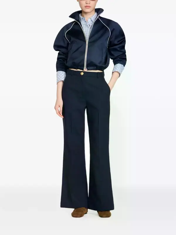 Sandro Wide-leg Wool Trousers - Blue