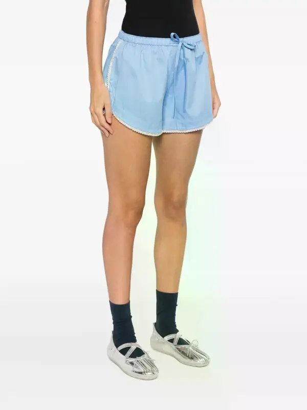 Sandro Beaded Trim Cotton Shorts - Black
