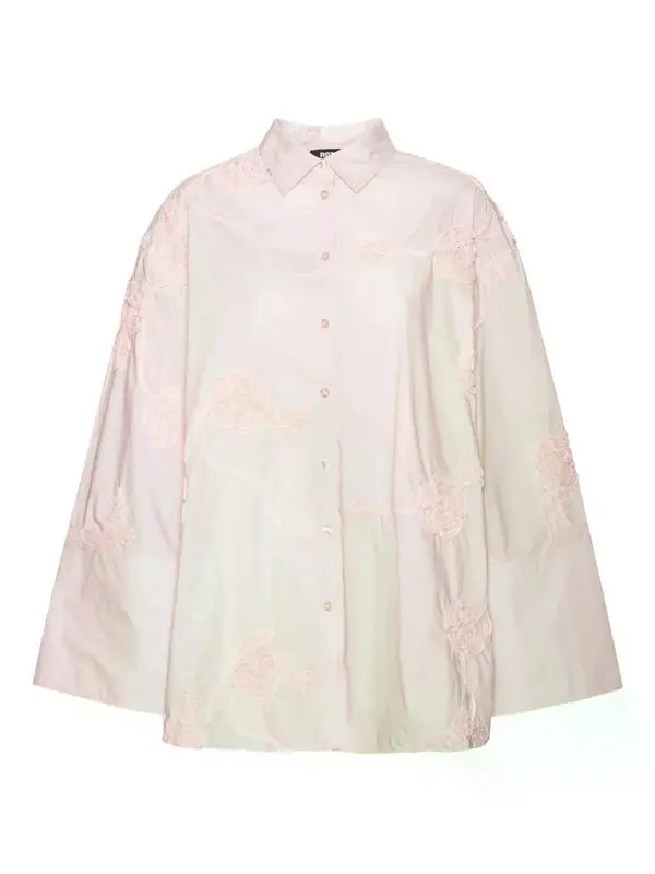ROTATE BY BIRGER CHRISTENSEN Oversized Appliqué Shirt - Pink