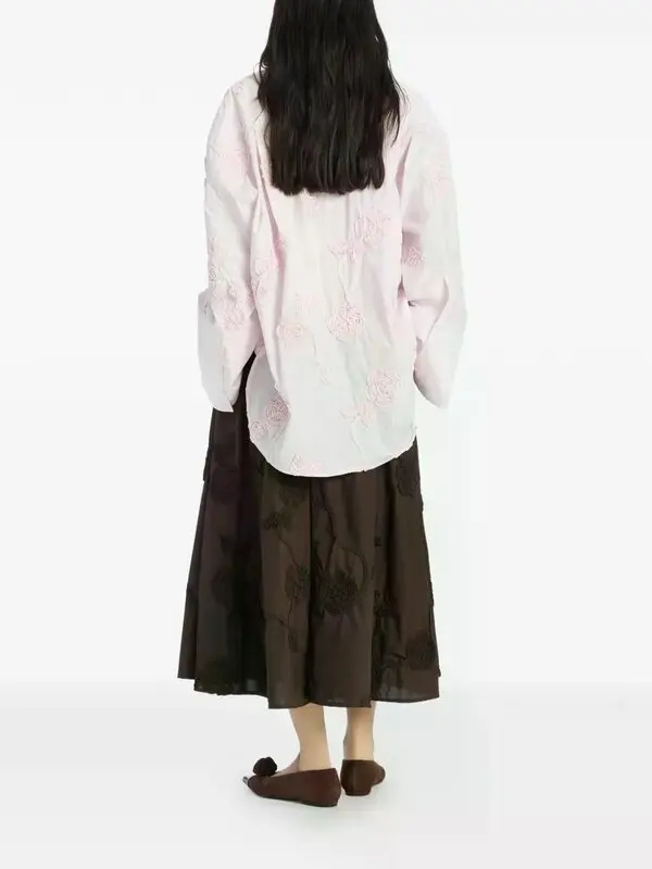 ROTATE BY BIRGER CHRISTENSEN Oversized Appliqué Shirt - Pink