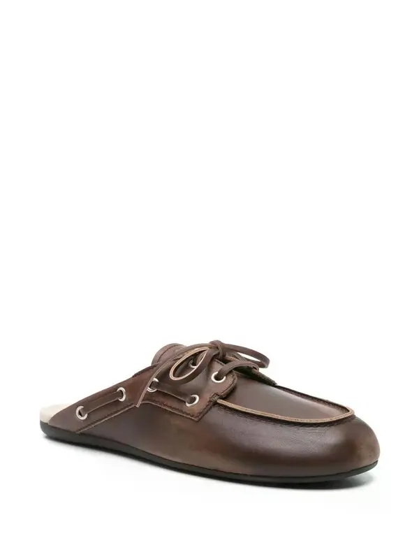 Miu Miu Boat Mules - Brown