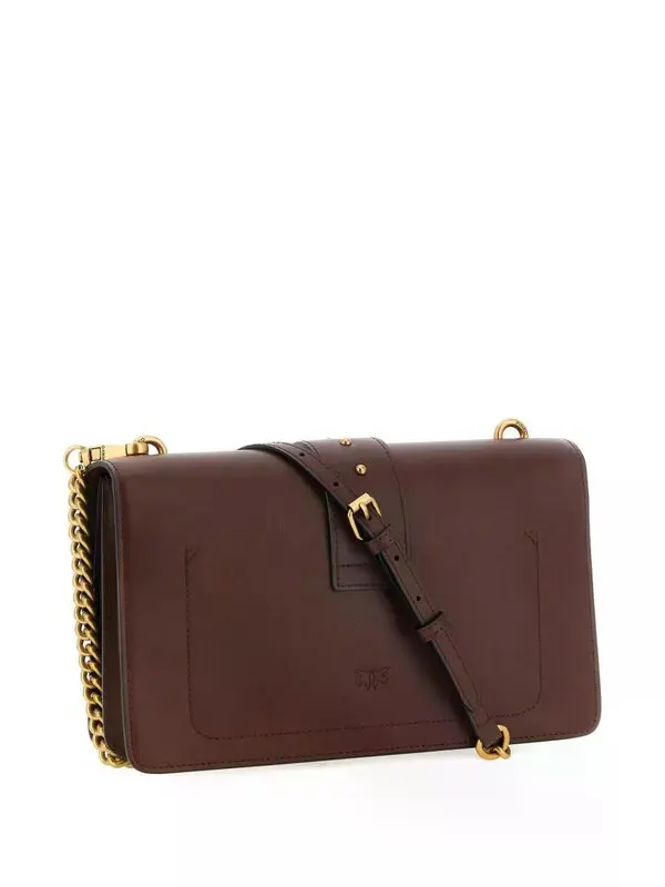 Pinko Love One Classic Leather Crossbody Bag - Red