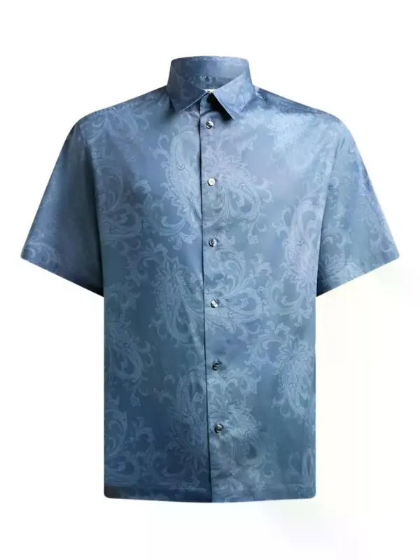 Etro Floral-paisley Cotton Shirt - Blue