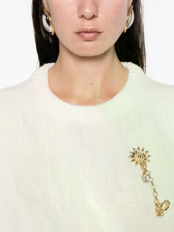 Maje Ribbed Sweater With Appliqu