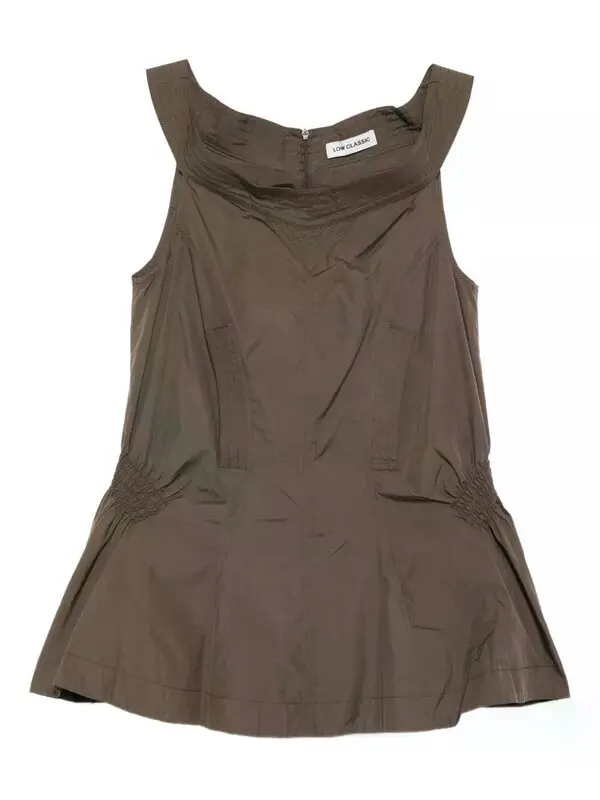LOW CLASSIC Shirred Blouse Top - Green