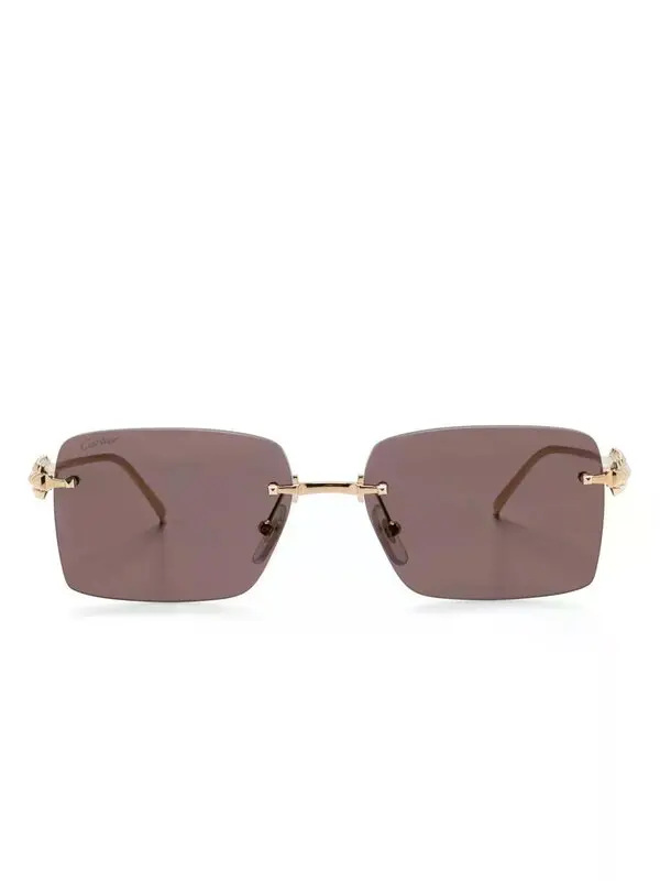 CARTIER Rectangle-frame Sunglasses - Gold