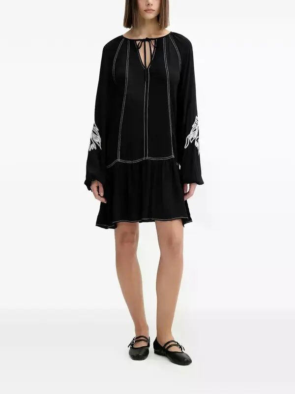 desigual dress black and white Desigual Women's Shirt Dress - Tropic Lithography, Monochrome Print Mini  Dress main image 1